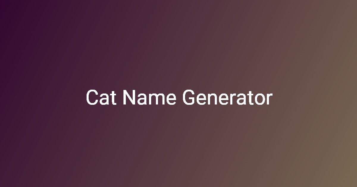 Cat Name Generator - AppWizr