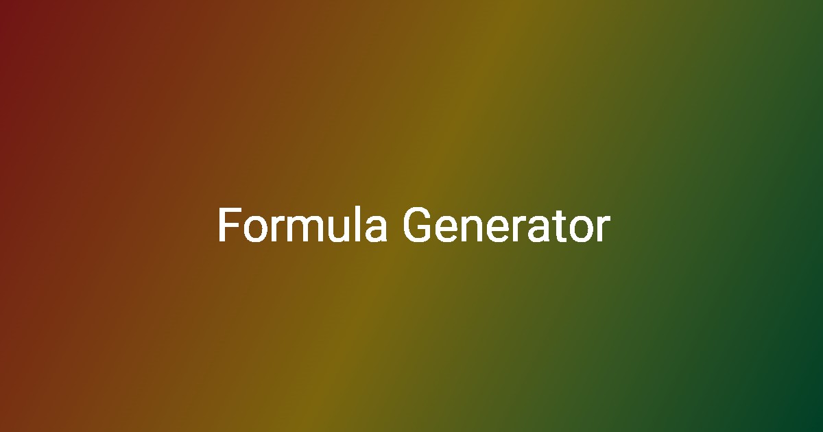 Formula Generator - AppWizr