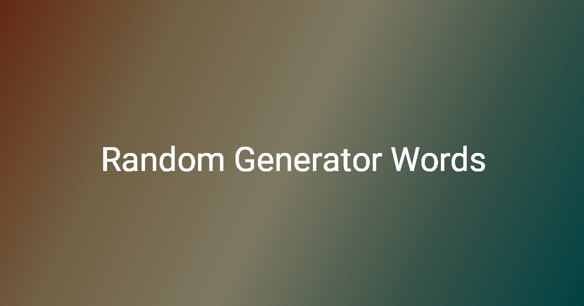 Random Generator Words - AppWizr