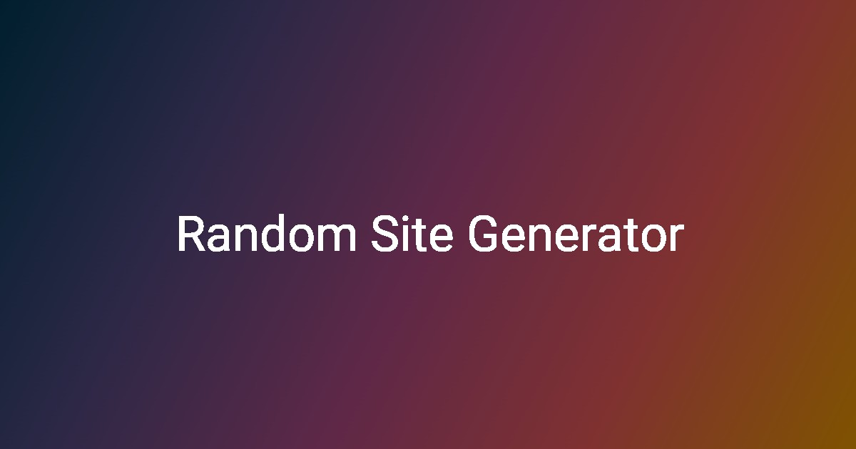 Random Site Generator - AppWizr