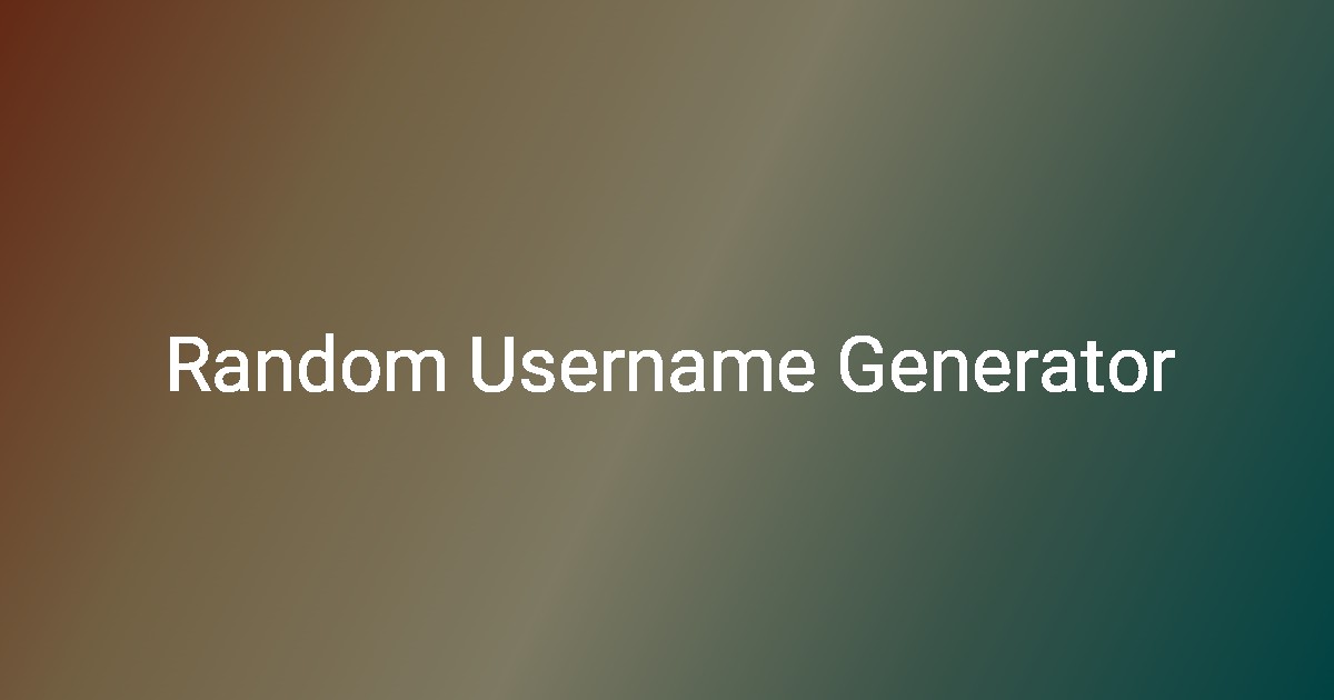 Random Username Generator - AppWizr