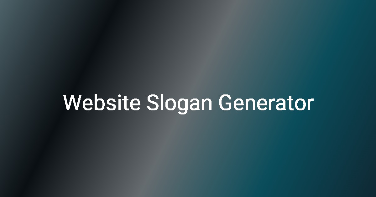 Website Slogan Generator - AppWizr
