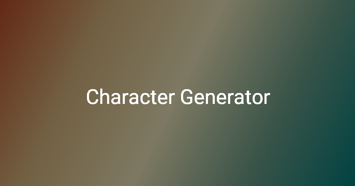 Character Generator - AppWizr