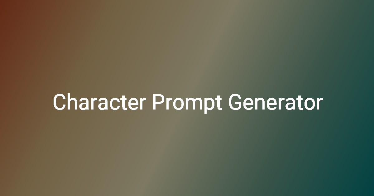 Character Prompt Generator - AppWizr