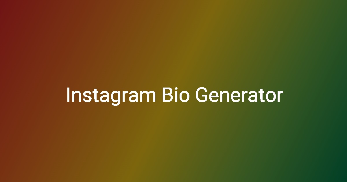 Instagram Bio Generator - AppWizr