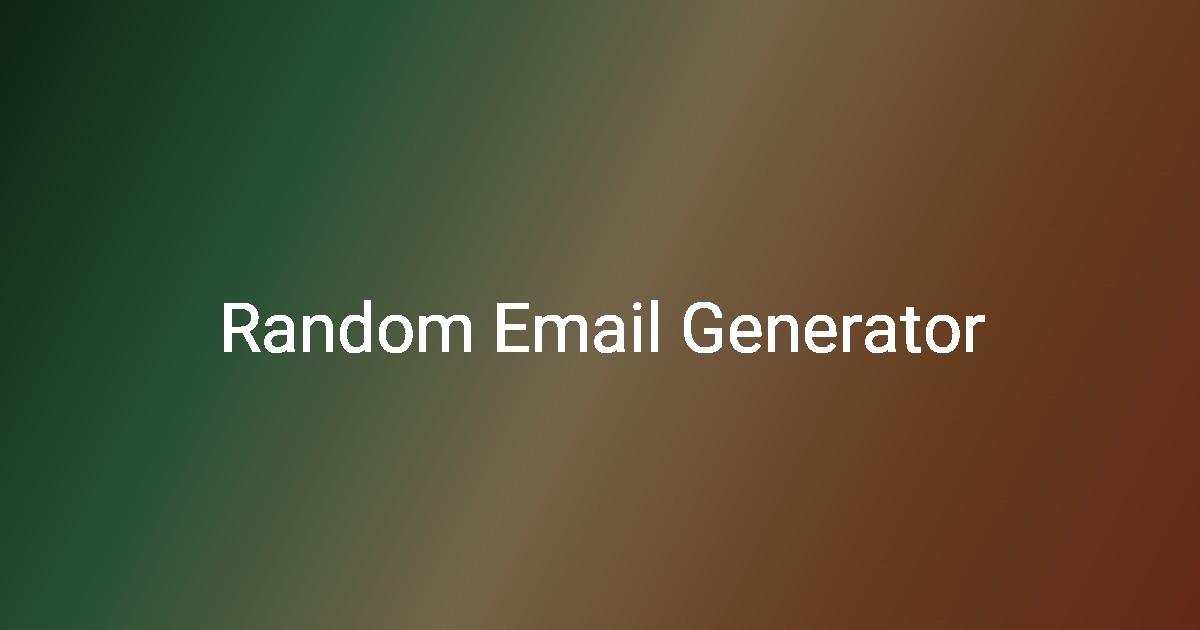Random Email Generator - AppWizr