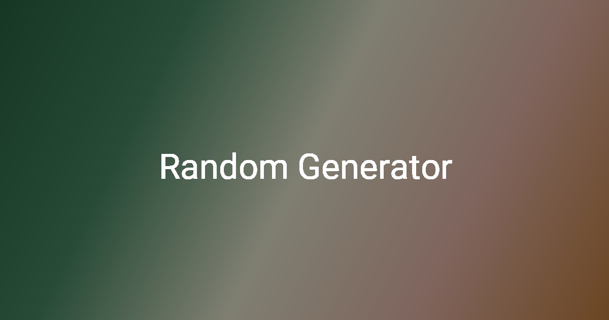 Random Generator - AppWizr