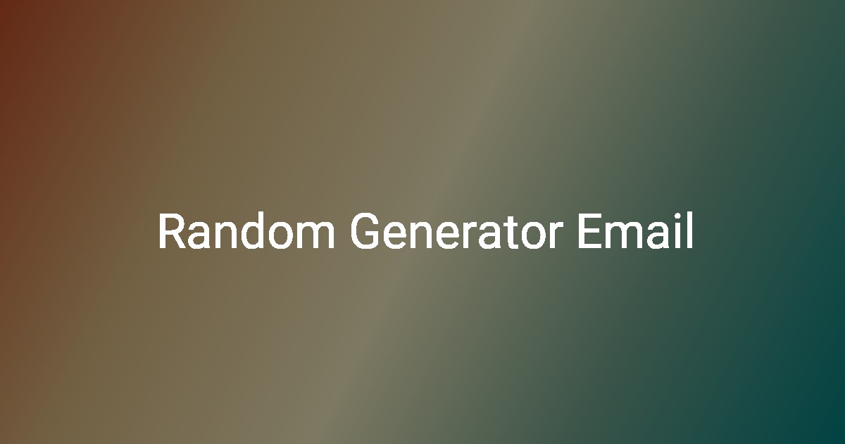 Random Generator Email - AppWizr