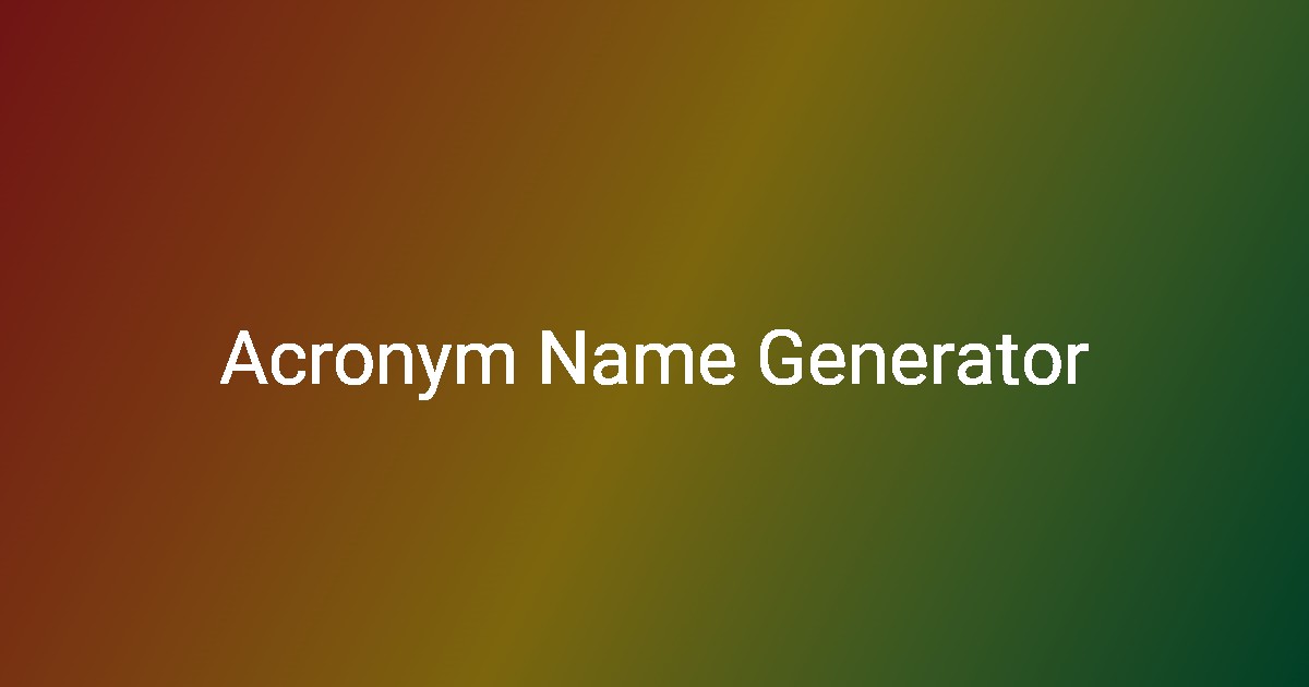 Acronym Name Generator - AppWizr
