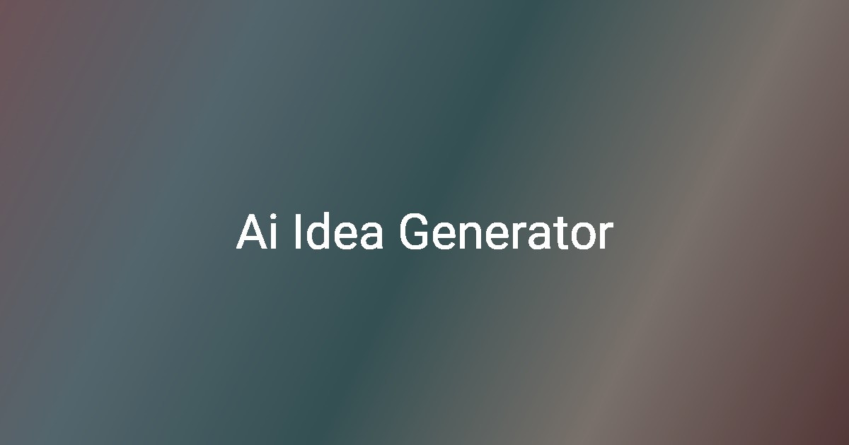 Ai Idea Generator - AppWizr