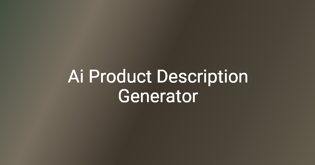Ai Product Description Generator - AppWizr