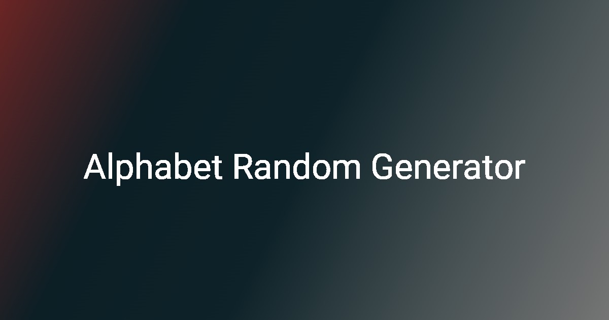 Alphabet Random Generator - AppWizr
