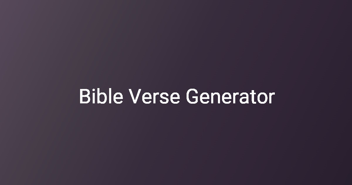 Bible Verse Generator - AppWizr