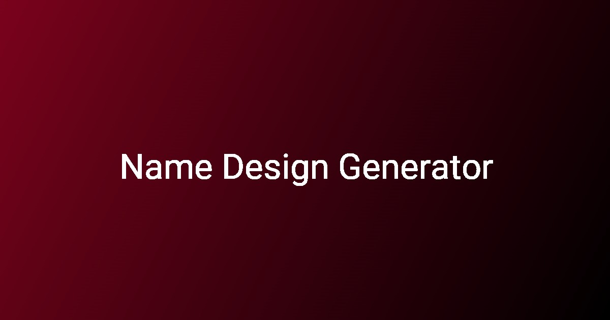 Name Design Generator - AppWizr