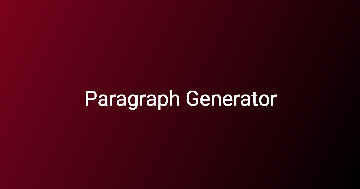 Paragraph Generator - AppWizr