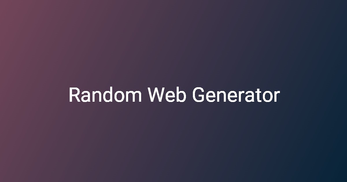 Random Web Generator - AppWizr