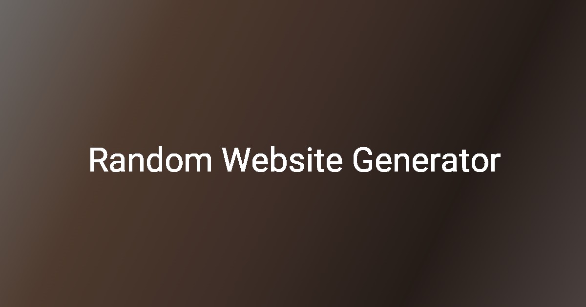Random Website Generator - AppWizr