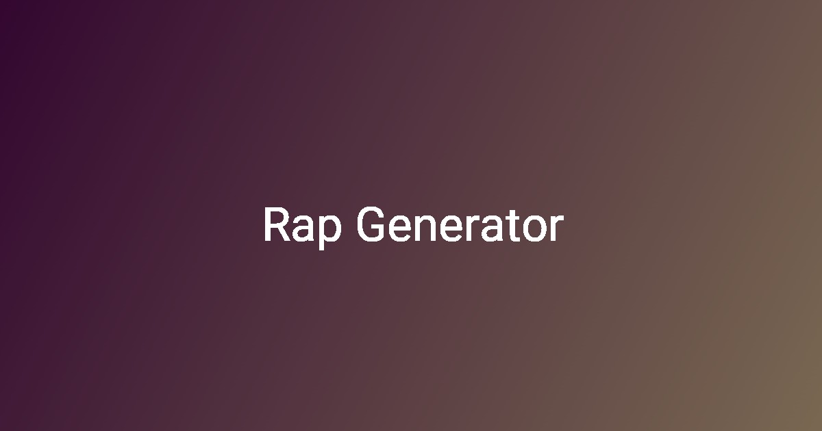 Rap Generator - AppWizr