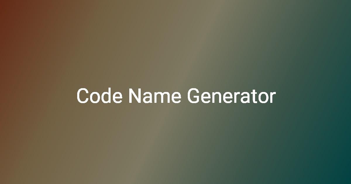 Code Name Generator - AppWizr
