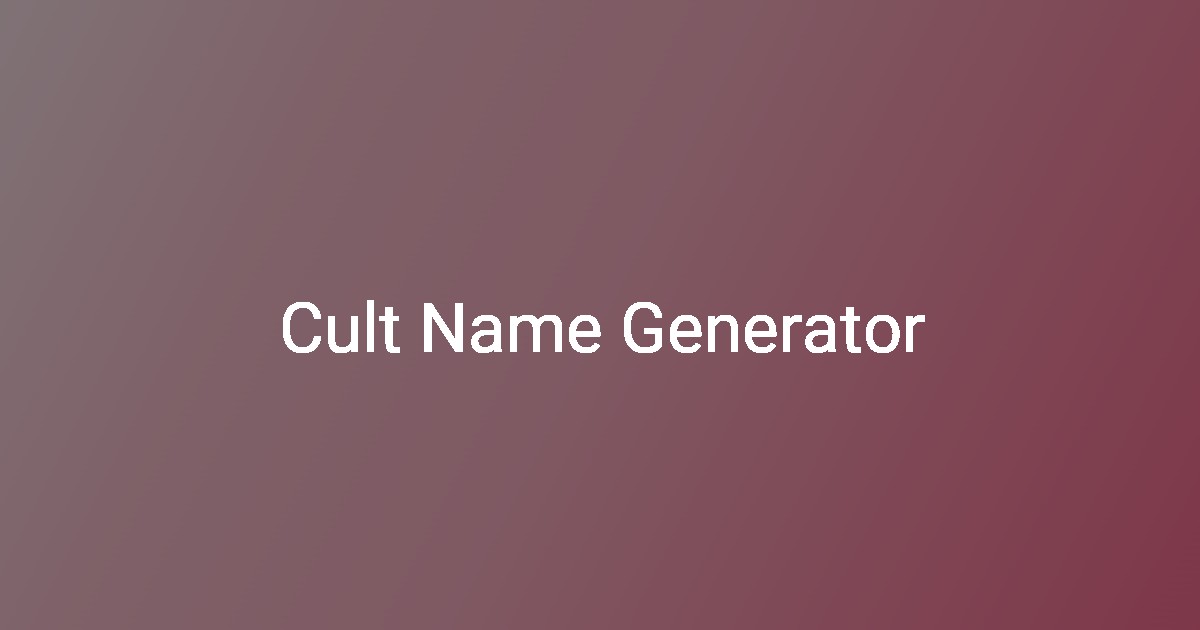 Cult Name Generator - AppWizr