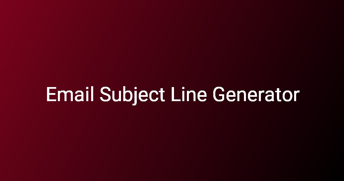Email Subject Line Generator - AppWizr