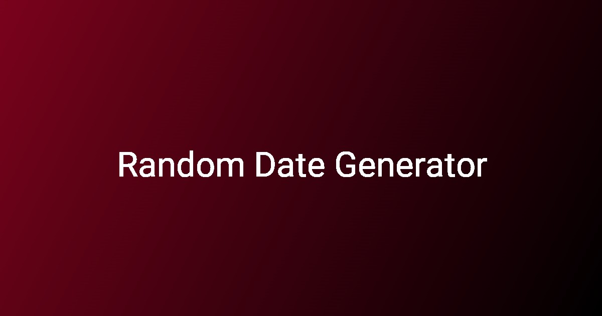 Random Date Generator - AppWizr