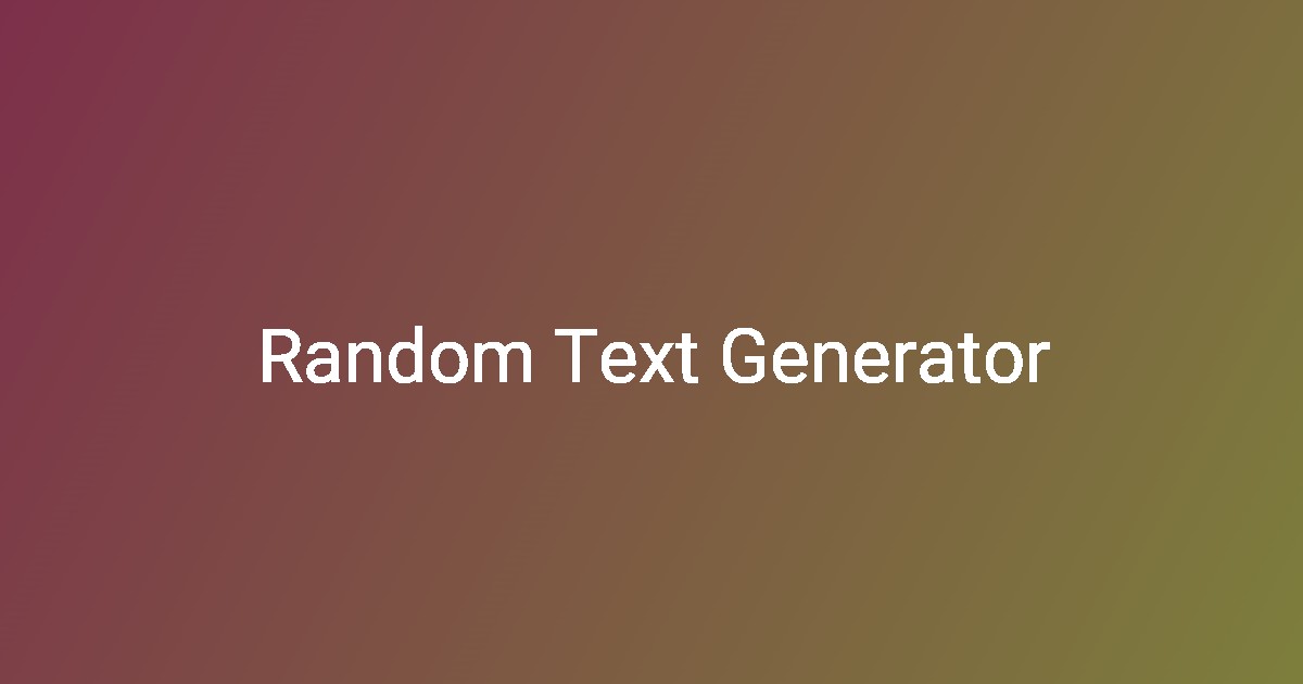 Random Text Generator - AppWizr